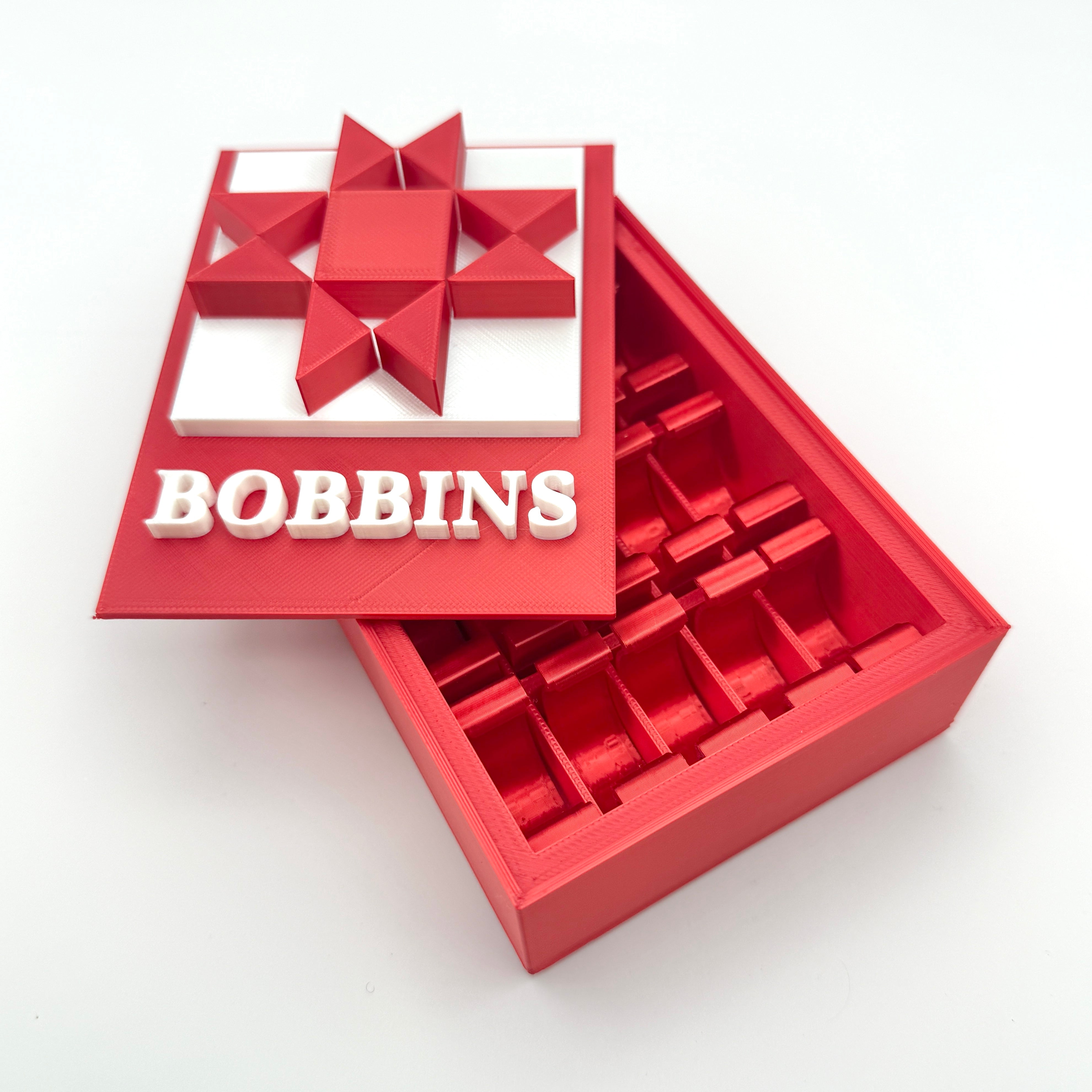 (Size: Class M ) (COLOR: Ruby RED & Pearl WHITE) Bobbin Box & Keepers ...