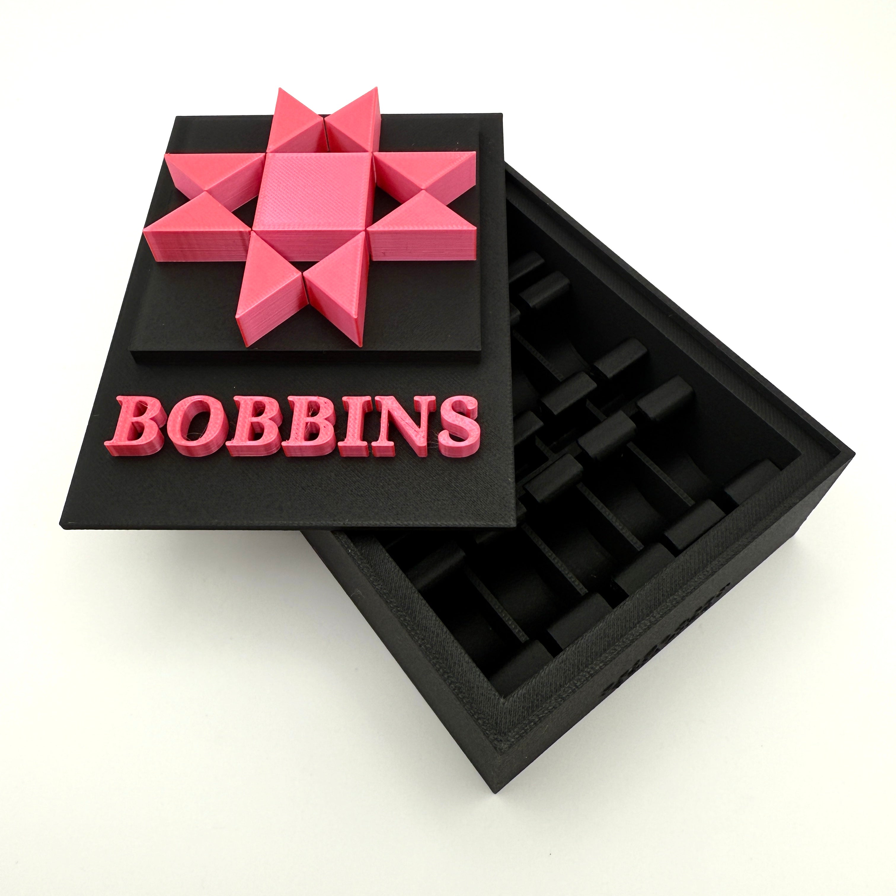 (Size: Class M) (COLOR: Onyx & Neon Pink) Bobbin Box & Keepers ...