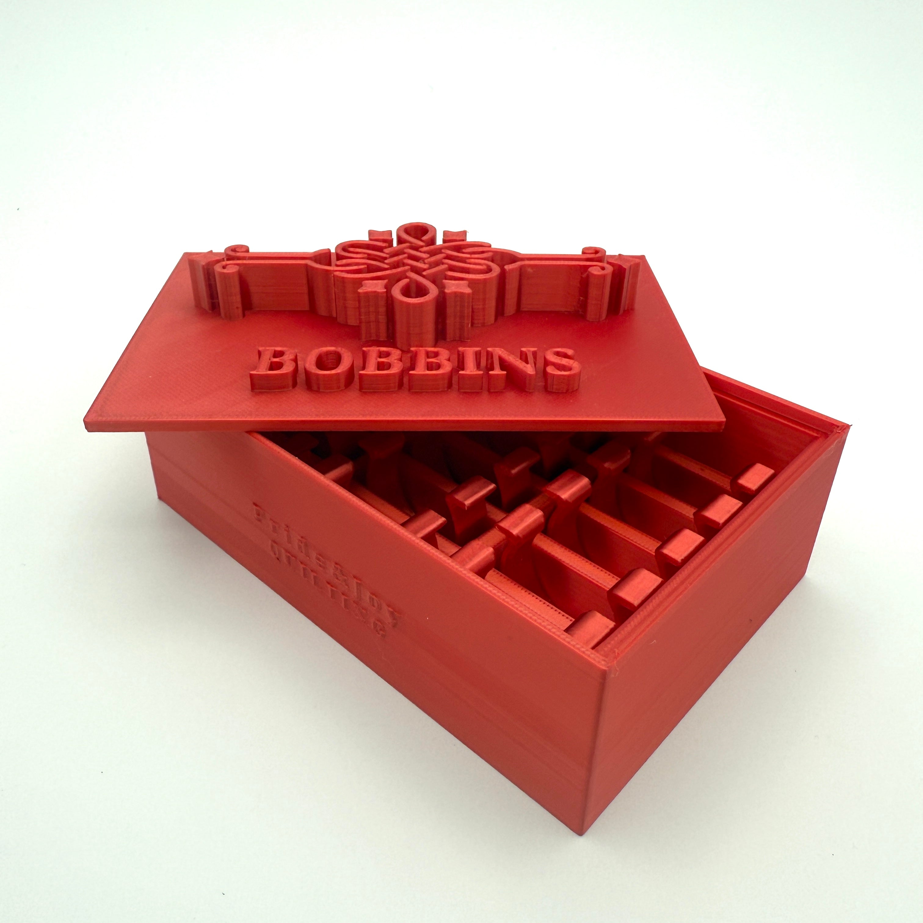 (Size: Singer Featherweight) (COLOR: RUBY RED) Bobbin Box & Keepers ...